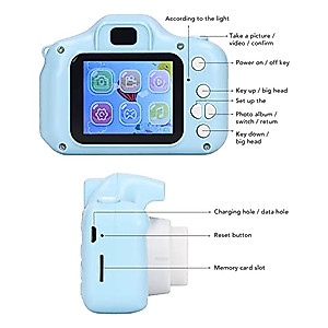 Cute Kids Camera, 400mAh Rounded Body 2in Screen Kids Camera for Outdoor for Indoor