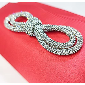 Double Bow Rhinestone Evening Handbag for Women Mini Hobo Bag Tote Bag Elegant Purses for Wedding Travel Party
