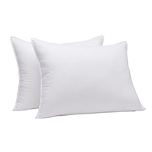 Amazon Basics Ultra-Soft Micromink Sherpa Comforter Bed Set - Charcoal, King & Down-Alternative Pillows, Soft Density for Stomach and Back Sleepers - King, 2-Pack
