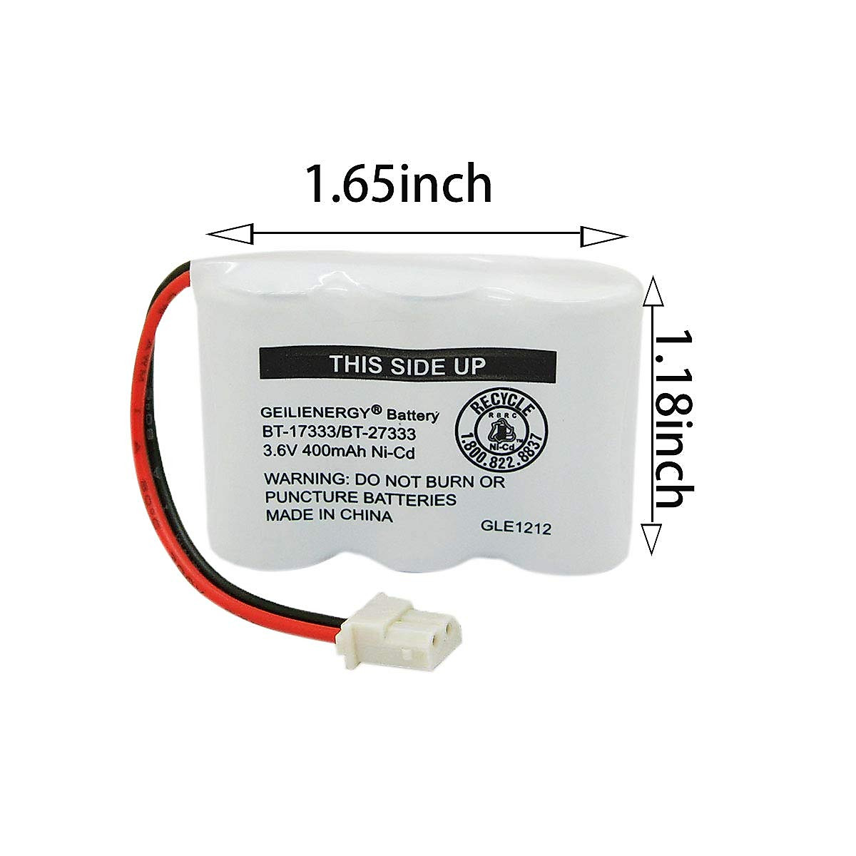 Geilienergy BT-17333 BT-27333 Handset Telephone Rechargeable Battery 2/3AA 3.6V NI-CD Cordless Phone Battery Compatible with Vtech BT17333 BT27333 BT-17233 BT17233 BT-163345 CS5121 (Pack of 1)