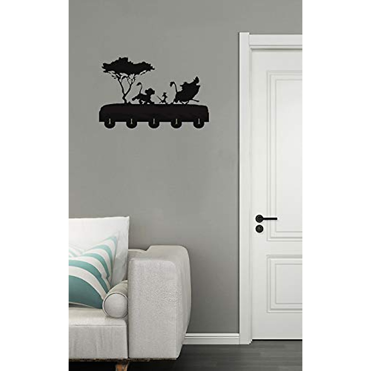 Hakuna Matata Wood Key Holder, Batman Key Rack, Sweet Home Hook Hanger and Multiple Personalized Design Key Rack for Home, Entryway, Living Room, Bathroom, Kitchen (Hakuna Matata)