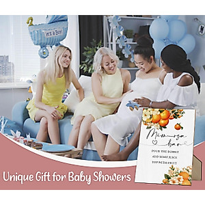 Mim-osa Bar Baby Shower Sign, Orange Citrus Gender Neutral Tabletop Sign With Stand, Wooden Game Sign for Baby Shower, Birthday, Bridal Shower, Wedding Party Favors Supplies-MQ427