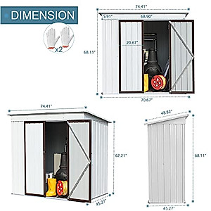 Outdoor Storage Shed 6x4 Feet Outdoor Shed,Metal Sheds Garden Shed with Lockable Door,Tool Shed for Patio Lawn Backyard,Perfect to Store Garden Tools,Bike Accessories,Lawn Mower