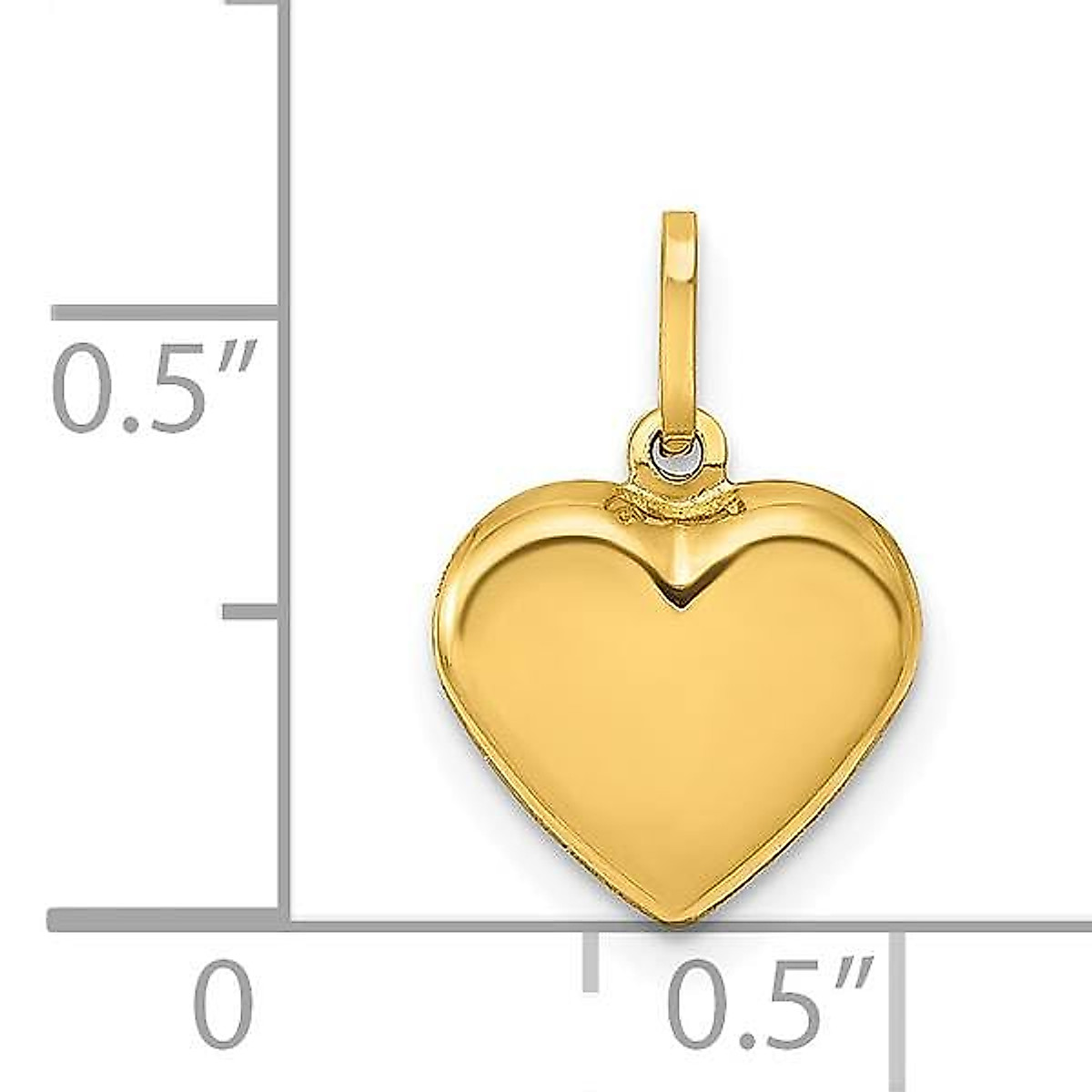 IceCarats 14K Yellow Gold Heart Necklace Love Pendant Charm 15mm x 10mm Only