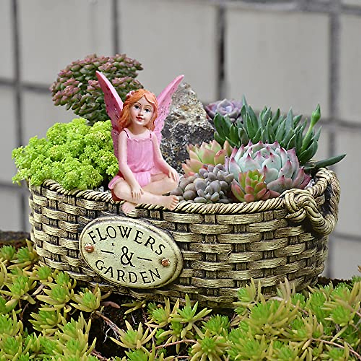 MUAMAX Fairy Garden Fairies Miniature Garden Fairies Figurines Outdoor Small Fairies Ornaments Fairy Garden Accessories Terrarium Moss Decor