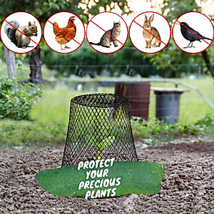 Garden Cloche, Sapbontchi 10 pieces Chicken Wire Plant Covers plant protectors from animals Chicken Wire Cloche Plant Protector Metal plant cages to keep rabbits out Bunnies Chicken Squirrels Bird out