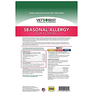 Vet's Best (3 Pack) Seasonal Allergy Soft Chews Dog Supplements,Each a 30 Day Supply