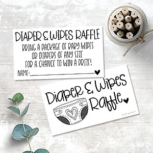 50 Diaper and Wipes Raffle Tickets - Baby Shower Invitation Insert - Game Activity for Baby Shower