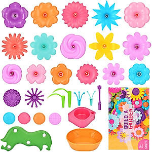 Flower Building Toy Garden Building Blocks Toy Set for Kids, 101 PCS Educational Toy Creative Playset for Age 4,5,6,7 Year Old Gifts