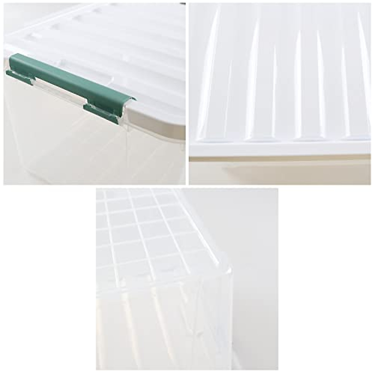 Zerdyne 35 L Clear Large Storage Box, Plastic Storage Bins, Set of 4