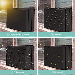 itechpanda Window Air Conditioner Cover Outdoor with Adjustable Straps, Dust-Proof and Waterproof Window AC Cover for Outside, Heavy Duty Defender (25.5Wx20.7Dx17.3H)