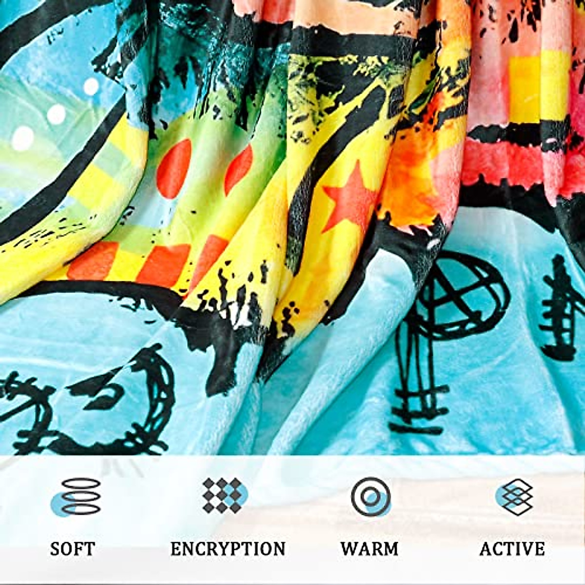 Tupmnbry Colorful German Shepherd Throw Blanket Cute Dog Printed Blanket Super Soft Flannel Throw Blanket Lightweight Fluffy Plush Fuzzy Bed Blanket for Cute Pet 60"X80"