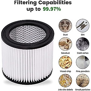 HEPA Vacuum Cleaner Replacement Filter Compatible with Shop-Vac 90398, 903-98, 9039800, 903-98-00 Hangup Wet/Dry Vacuum Cleaner Spares Cartridge Filter (Pack of 2+4)