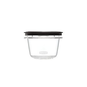 Rubbermaid (2 Pack) Premier Food Storage Containers 2 Cup Capacity Clear Plastic Stain Resistant Freezer Safe Microwave Safe