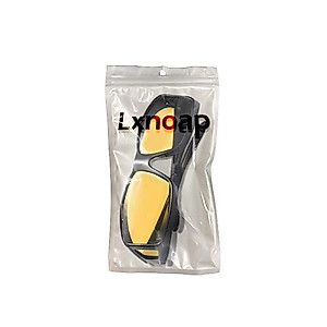 Lxnoap Night Vision Driving Wraparounds Wrap Around Prescription Glasses Anti Glare Sunglasses for Men and Women (Yellow Lens)