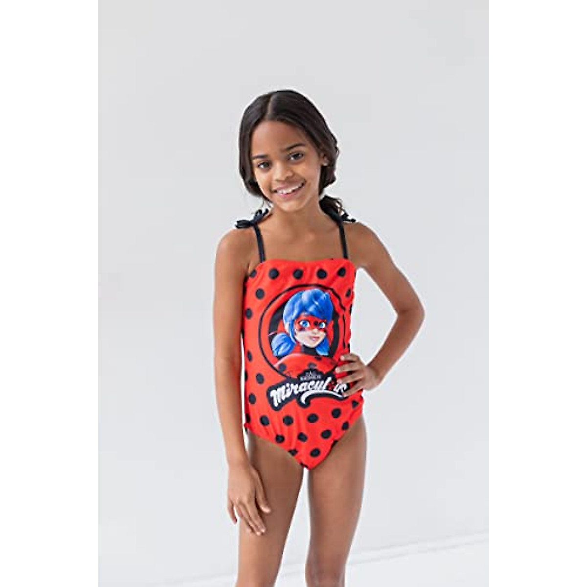 Miraculous Ladybug Big Girls One-Piece Bathing Suit Red/Black 14-16