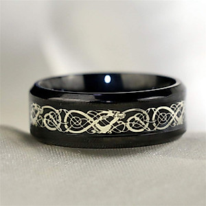 Couple Ring Bridal Sets His Hers Women Black Gold Plated Square CZ Men Stainless steel Band Wedding Ring Band Set