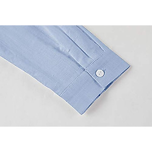 Runcati Womens Button Down Shirt Cotton Linen Long Sleeve V Neck Dress Shirts Casual Loose Roll Up Work Blouse Tops with Pockets Sky Blue