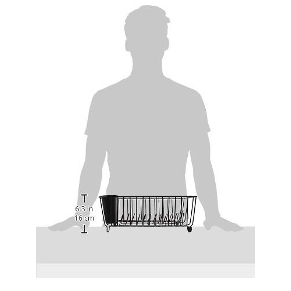 Rubbermaid Dish Drainer, Small, Black