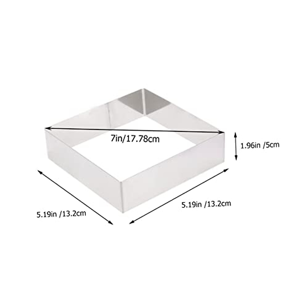 Abaodam 2pcs round silicone molds mini funnels square cupcake pans suit mini cake pans baking tools Stainless Steel Cake cookie mousse bakeware pancakes cake mold appetizer box