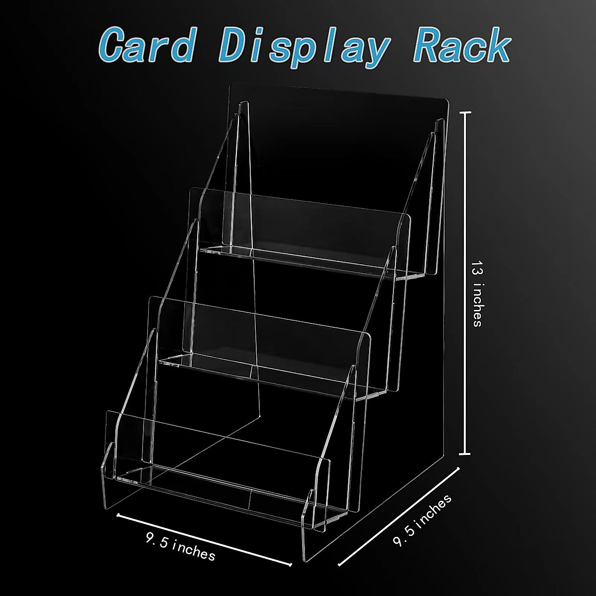 TINDERDRY Acrylic Greeting Card Display Stand Card Display Rack Sticker Display Stand Brochure Postcard for Retail Vendors Crafts Counter Tabletop Display Supplies