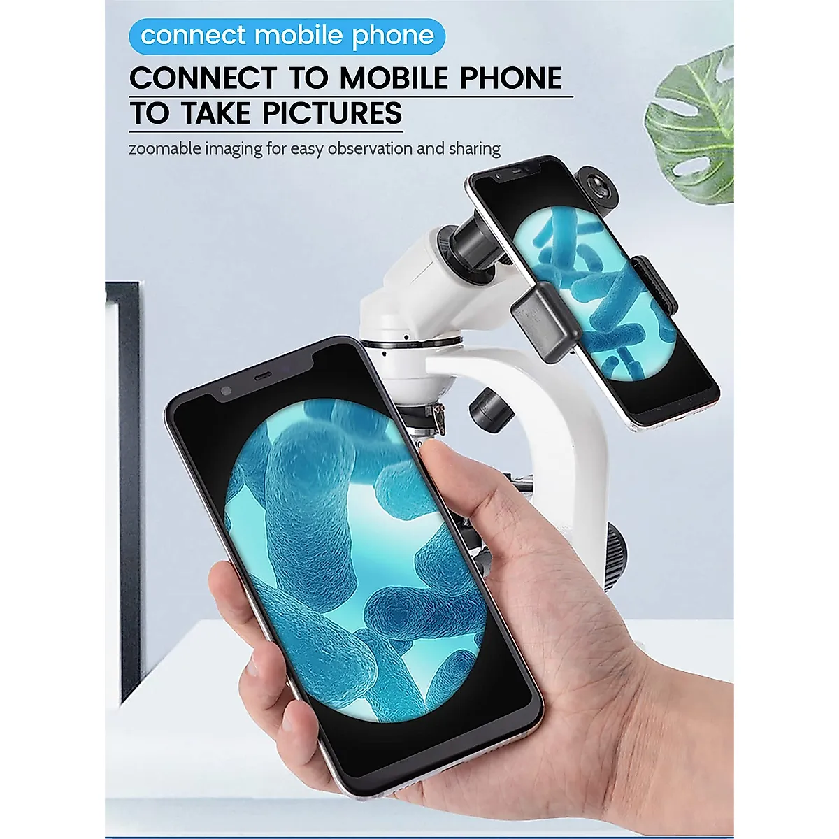 Crspexil Compound Binocular Microscopes 40X-2000X with 2.0 mp Camera, with Microscope Prepared Slides 30p,for Kids Students Adults,Microscope Accessories, Phone Adapter