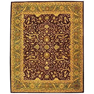 SAFAVIEH Antiquity Collection 8'3" x 11' Brown / Green AT14F Handmade Traditional Oriental Premium Wool Area Rug