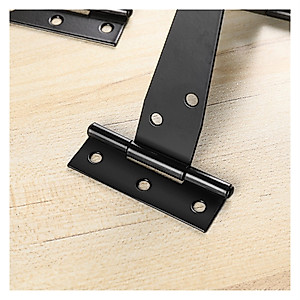 Heavy Duty Hinge,Long Strap T Hinge, 6 Pcs Hinges, T-Shaped Iron Light Hinges Old Style Wooden Box Wooden Fence Shed Barn Door Black Hinges Home Furnishing