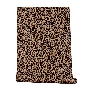 Self Adhesive Thick Vinyl Decorative Leopard Shelf Liner Contact Paper for Cabinets Dresser Drawer Furniture Walls 15.7X117 Inches