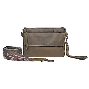 Lady Conceal Locking RFID Protected CCW Purses for Women Natasha Crossbody for Medium-Frame Handgun (Olive)