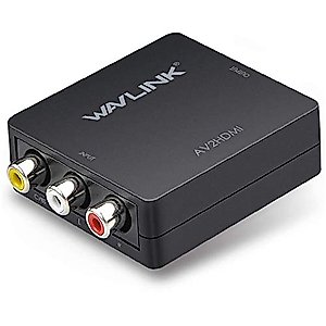 WAVLINK RCA to HDMI Converter, 1080p 3RCA to HDMI CVBS AV Composite Video Audio Adapter with USB Charge Cable Support 1080P for PC Laptop Mini Xbox PS4 PS3 TV STB VHS VCR Camera DVD