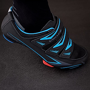 Venzo Bike Bicycle Women's Ladies Cycling Riding Shoes - Compatible with Peloton, Look Delta & for Shimano SPD-SL - Perfect for Road Racing Indoor Exercise Bikes 41 Blue
