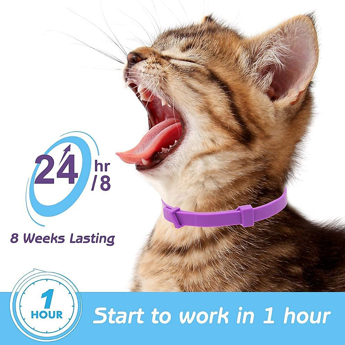 2 Pack Calming Collar for Cats, Cat Calming Collars, Natural Cat Pheromones Calming Collar, Adjustable Cat Anxiety Collar Reduce Anxiety Kitten Calm Collar for Cats