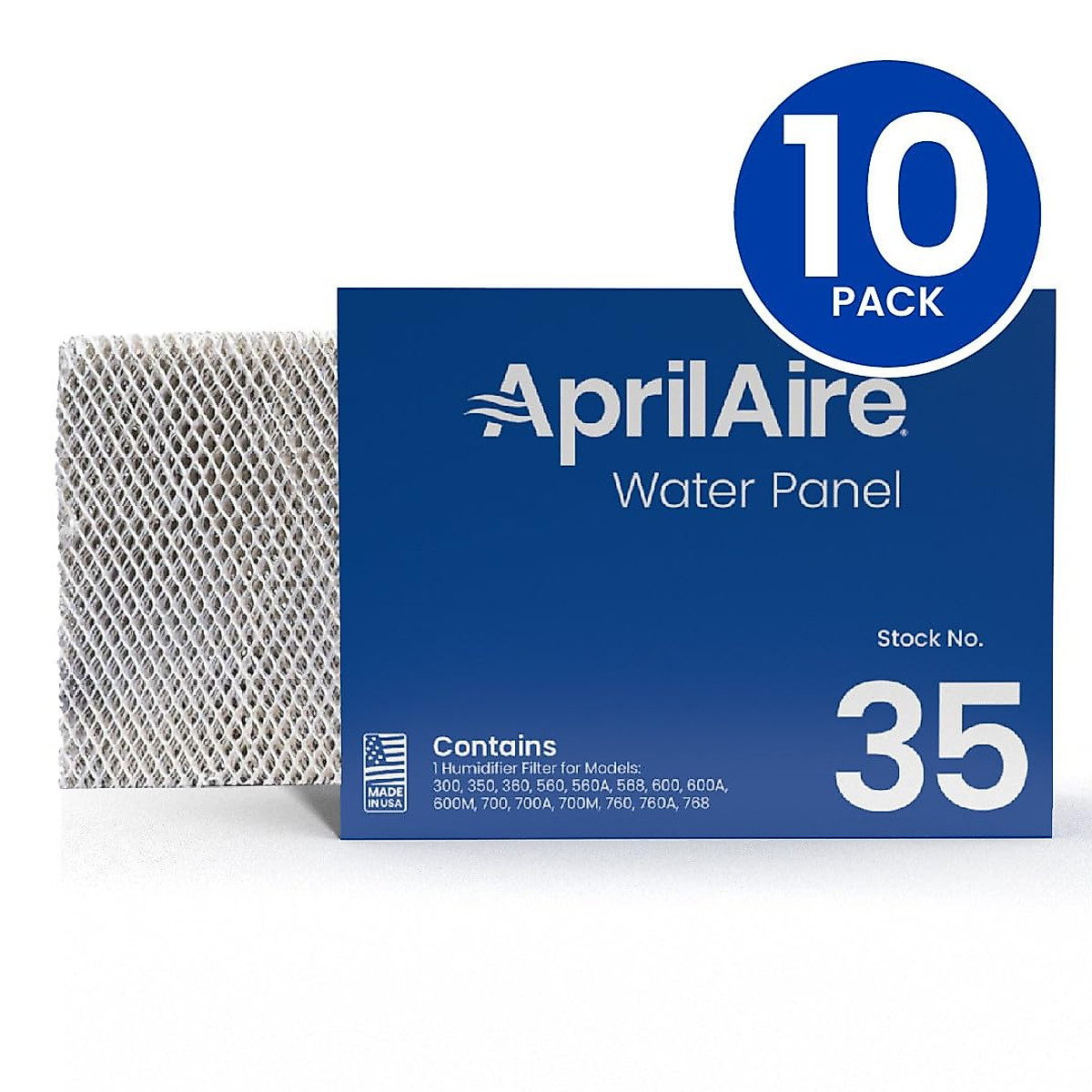 AprilAire 35 Water Panel Humidifier Filter Replacement for AprilAire Whole-House Humidifier Models 350, 360, 560, 560A, 568, 600, 600A, 600M, 700, 700A, 700M, 760, 760A, 768 (Pack of 10)