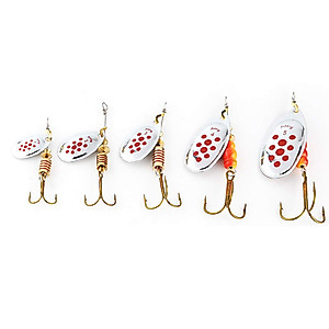 LOVEPET Fishing Bait,Color Lures Sub-Rotating Sequins,Fake Bait,Bionic Bait, Squid Hard Bait, Lure Bait,Three Hook,Fishing Tackle,5 Pcs