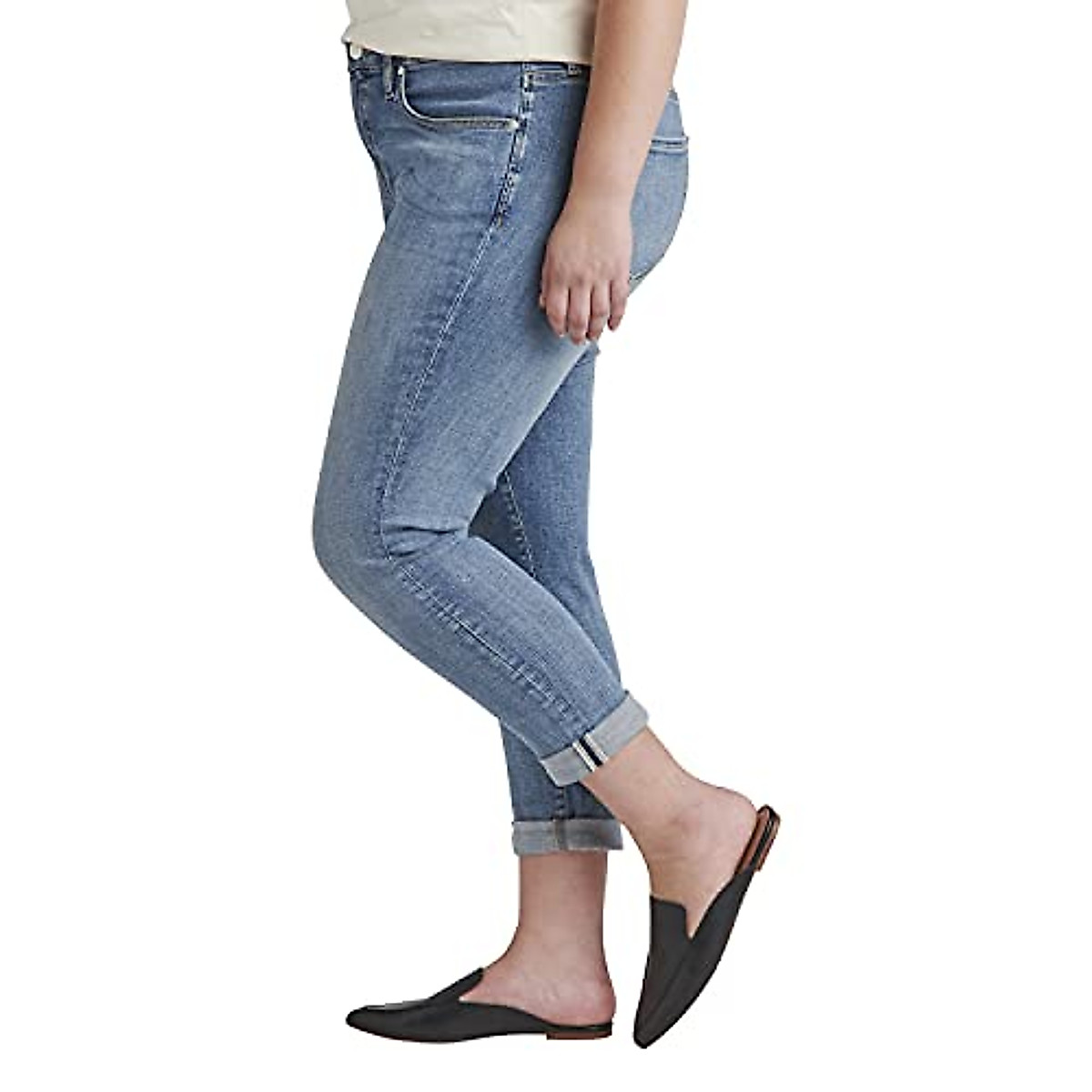 JAG Jeans Women's Plus Size Carter Mid Rise Girlfriend Jeans, New Mid Vintage, 16 Plus