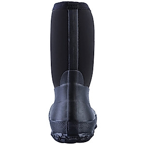 TENGTA Men's Waterproof Fishing Hunting Boots Durable Insulated Rubber Neoprene Rain Boots Womens Winter Snow Work Shoes Black 12