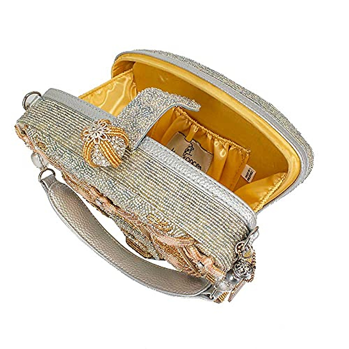 Mary Frances Royal Ride Top-Handle Princess Carriage Handbag, Silver