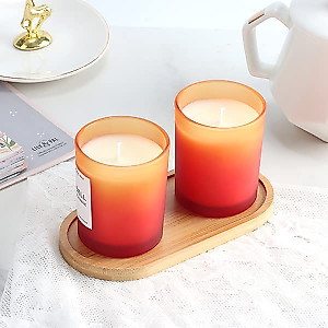 Bamboo Soap Dispenser Tray, Multi Use Bathroom Counter Tray, Rounded Edges Bamboo Oil and Vinegar Glass Bottle Tray for Dresser Counter Head Ornament Tissues Candles