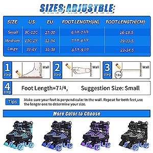 Kids Roller Skates for Boys, Blue Adjustable Rollerskates with Light Up Wheels for Big Kids Ages 6-12 7 8 9 10, Beginners Outdoor Sports, Best Birthday Gift for Kids