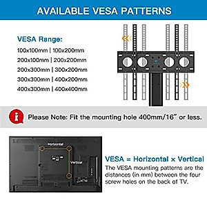 Universal TV Stand - Table Top TV Stand for 32-55 Inch LCD LED TVs - Height Adjustable TV Base Stand with Tempered Glass Base & Wire Management & Security Wire, Holds up to 88lbs, VESA 400x400mm