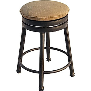 Darlee Classic Cast Aluminum Round Backless Patio Swivel Bar Stool - Antique Bronze