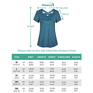 Kimmery Sport Shirts for Women Jersey Sexy Open Back Yoga Tops Loose Fit Sweet Wicking Scoop Neck Short Sleeve Work Out Tunics Home Camping Athleisure Wear Blue Medium