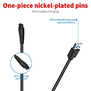 MEROM Hair Clipper Charger Cord Compatible with SURKER Mens Hair Grooming Trimmer K7S K7S-Silver K7S-Gold K9S SK-1616 Replacement Power Cable