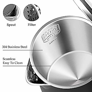 Dezin Electric Kettle, 0.8L Portable Travel Kettle with Double Wall Construction, 304 Stainless Steel Electric Tea Kettle for Business Trip, Small Electric Kettle with Auto Shut-Off (Without Cup)