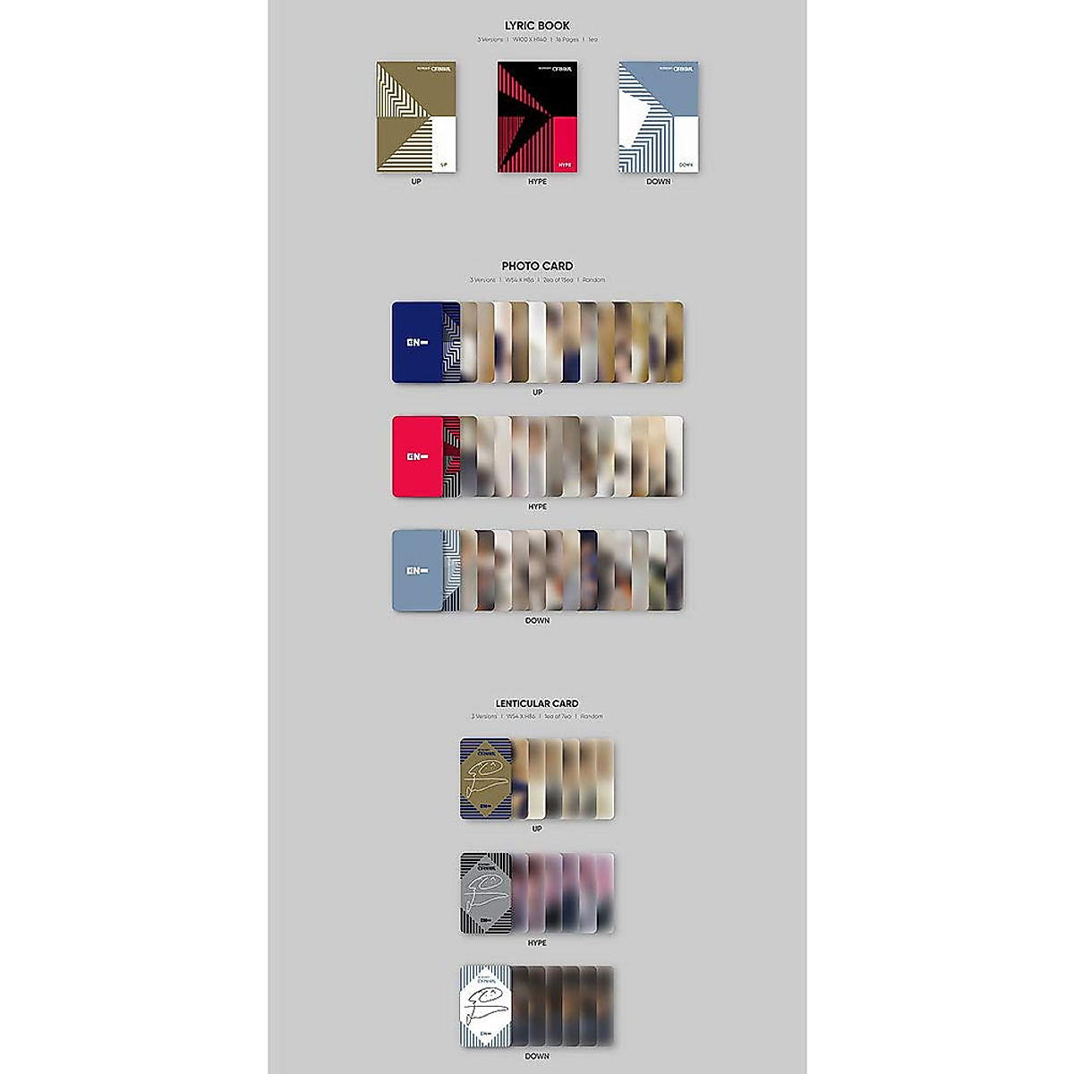 BIGHIT Ent. ENHYPEN Border : Carnival (2nd Mini Album) Album+Extra Photocards Set (UP+Hype+Down ver. Set),L200002158