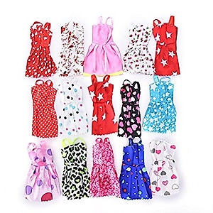 Doll Clothes for Barbie Dresses Gown with Shoes Outfit Set for Xmas Birthday Gift(69 Pack)