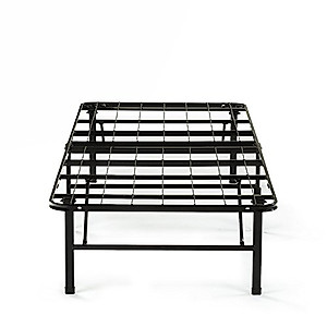 Zinus SmartBase Zero Assembly 14 Inch Bed Frame / Mattress Foundation (No Box Spring Needed) - Narrow Twin & Memory Foam 5 Inch Cot Size / Narrow Twin Mattress