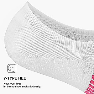 PAPLUS No Show Socks Womens 6 Pairs, Non Slip Cushioned Low Ankle Socks with Arch Support