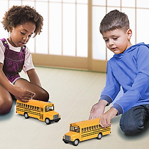 ArtCreativity 5 Inch Pull Back School Bus Toy - Set of 2 - Includes 2, 5 Inch Classic School Bus - Diecast Bus Playset with Pull Back Mechanisms - Great Gift Idea for Boys and Girls